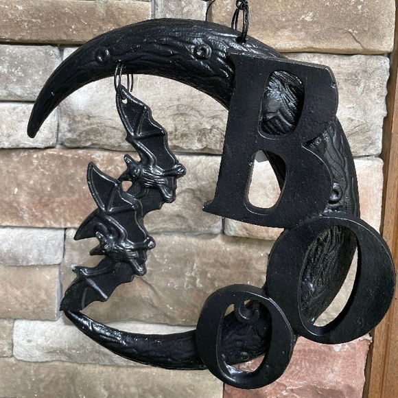 Accents | New Cast Iron Metal Bat Moon Boo Wall Sign | Poshmark